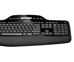 Logitech MK710-RB Desktop Wireless Keyboard/Mouse Combo, Hyper-Fast Scrolling Wireless Mouse USB, Keyboard with LCD Dashboard, Long Battery Life, Black (Renewed)