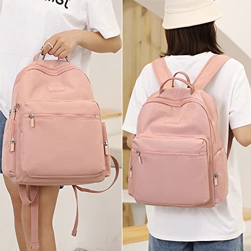 Backpack Purse for Women Casual Nylon Waterproof Backpack for Teen Girls Mutiple Pockets School Bag Travel Work Daypacks Black