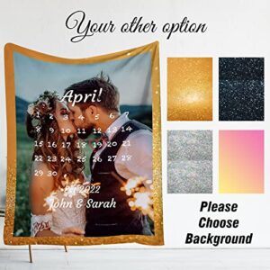 Custom Blanket with Photos Personalized Picture Blanket for Couples Anniversary Valentines Day Gifts for Him Customize Soft Fleece Wedding Blanket for Wife Husband Boyfriend Gifts Made in USA 60"x80"