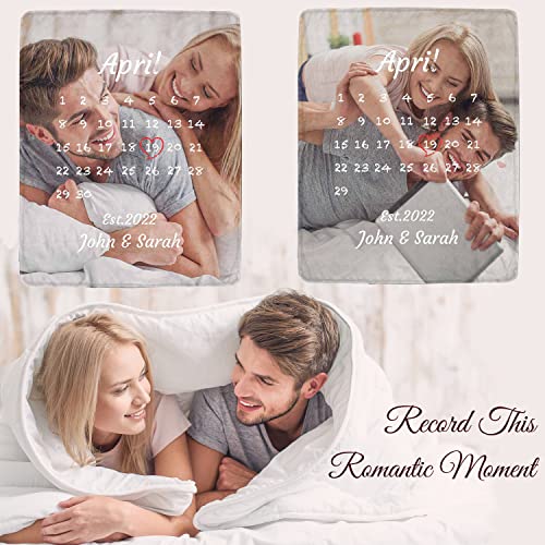 Custom Blanket with Photos Personalized Picture Blanket for Couples Anniversary Valentines Day Gifts for Him Customize Soft Fleece Wedding Blanket for Wife Husband Boyfriend Gifts Made in USA 60"x80"