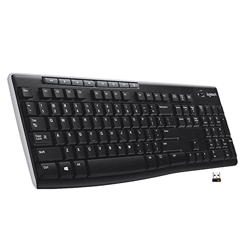 Logitech 920003051, K270 Wireless Keyboard, 17 x 6 x 1 inches - Black (Renewed)