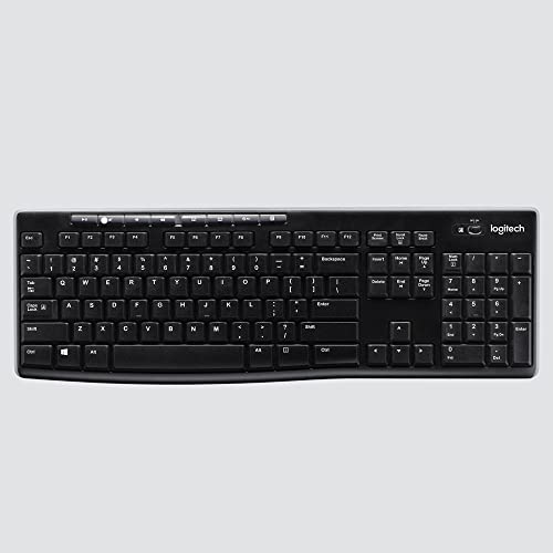 Logitech 920003051, K270 Wireless Keyboard, 17 x 6 x 1 inches - Black (Renewed)