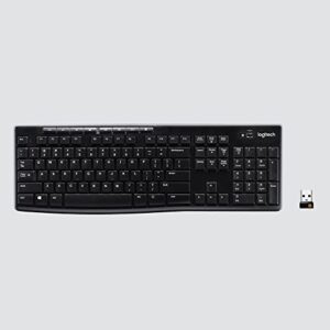 Logitech 920003051, K270 Wireless Keyboard, 17 x 6 x 1 inches - Black (Renewed)