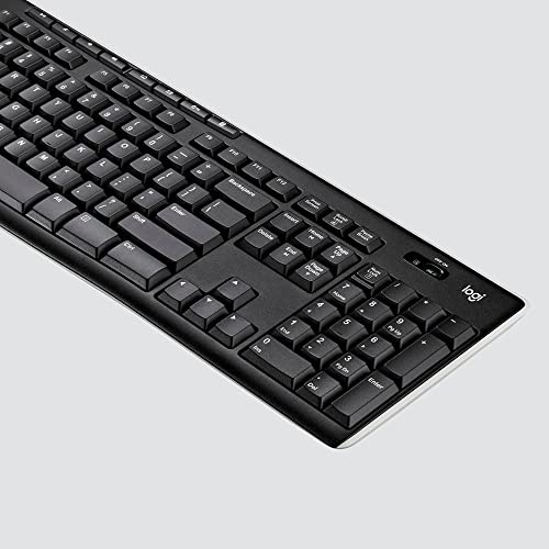 Logitech 920003051, K270 Wireless Keyboard, 17 x 6 x 1 inches - Black (Renewed)