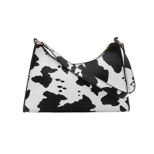 Cow Print Shoulder Purse for Women, Retro Classic Clutch HandBag Zipper (Cow Print)