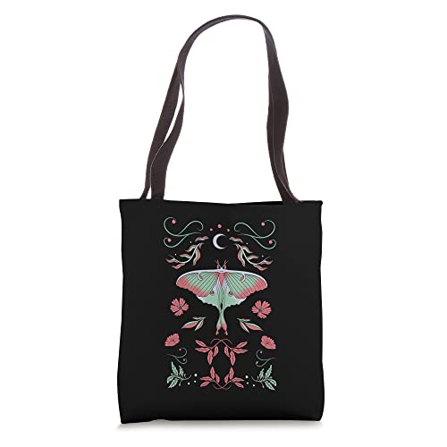 Luna moth and crescent moon Moth Tote Bag