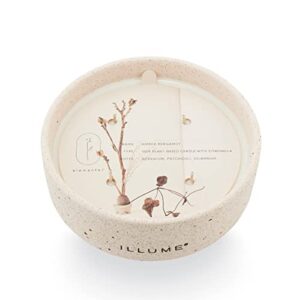 Illume Elemental Collection Amber Bergamot Small Candle Outdoor Ceramic, 7" L x 4" W x 2" H