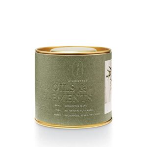 illume elemental collection eucalyptus ylang natural tin candle 4″l x 4″w x 3″h