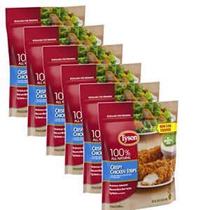 Tyson All natural Perfectly Crispy Chicken Breast Strips with Rib Meat - Fully Cooked - No Antibiotics Ever - 6 Pack (25 oz Each) - Ready Set Gourmet Donate a meal Program