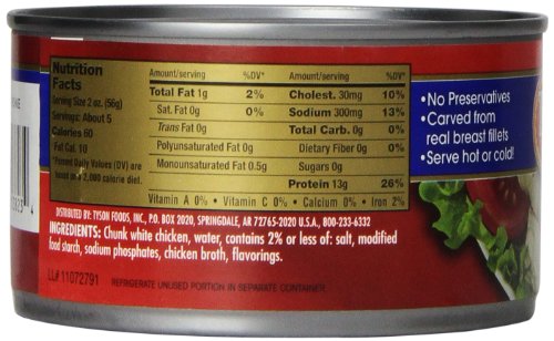 Tyson Chunk Chicken Breast, 12.5-Ounce Cans (Pack of 12)