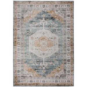 DECOMALL Ariel Area Rug 5x7, Orange Traditional Rug, Bohemian Carpet for Bedroom Living Room Dining Room, Orange 5’x7’