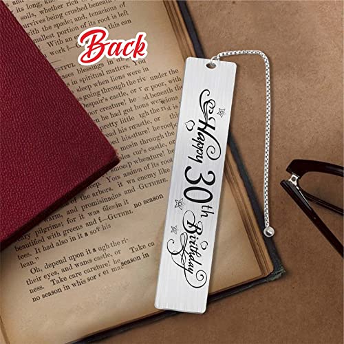 Jzxwan Happy 30th Birthday Gifts for Women Men, 30 Year Old Birthday Bookmark Gift for Him Her, 30 Birthday Decorations