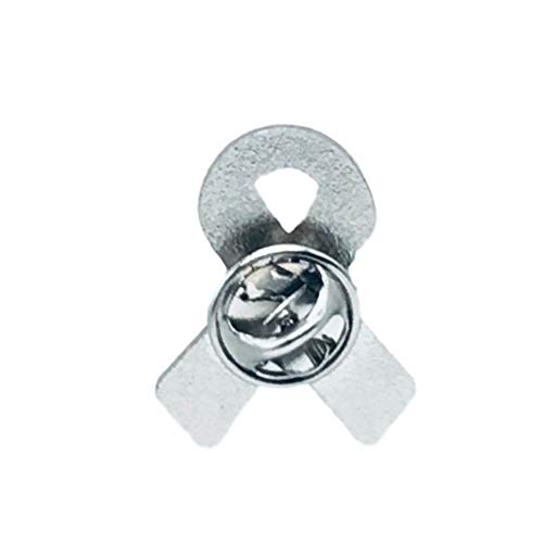 Jeirles Wholesale 25 Pc Gray & Blue Type 1 Diabetes Awareness Quality Enamel Ribbon Pins With Clutch Clasp -25 Pins - Show Your Support For Type 1 Diabetes Awareness