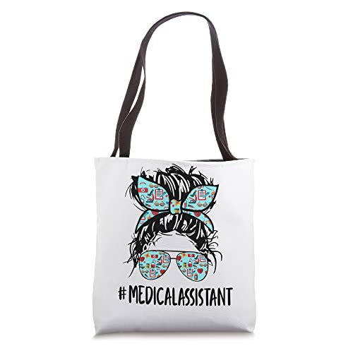 Messy Hair Woman Bun Medical Assistant Nurse Life Tote Bag