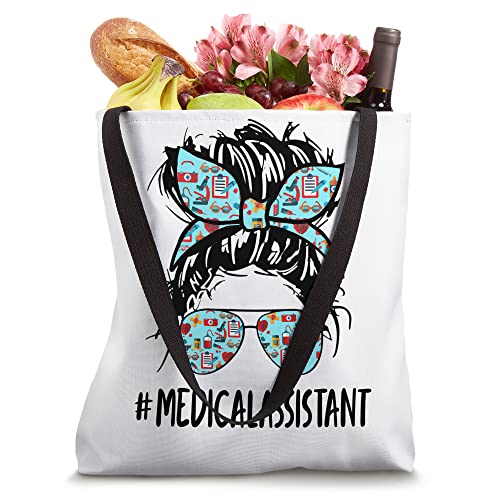 Messy Hair Woman Bun Medical Assistant Nurse Life Tote Bag