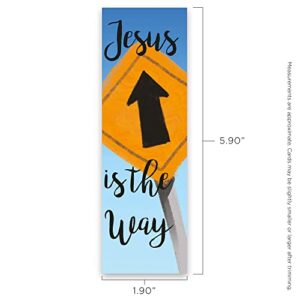 Jesus is The Way, John 14:6, Bulk Pack of 25 Christian Bookmarks for Kids, Childrens Bible Verse Book Markers, Sunday School Prizes with Memory Verses, Scripture Gifts for Kids & Youth