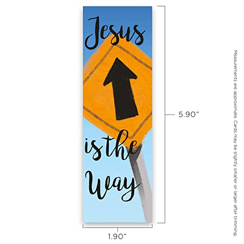 Jesus is The Way, John 14:6, Bulk Pack of 25 Christian Bookmarks for Kids, Childrens Bible Verse Book Markers, Sunday School Prizes with Memory Verses, Scripture Gifts for Kids & Youth