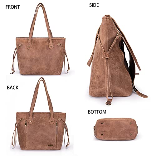 Montana West Tote Bag Concealed Carry Purses for Women Large Shoulder Handbags with Holster Brown MWL-G002BR4