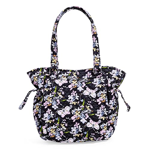 Vera Bradley Women's Cotton Glenna Satchel Purse, Bloom Boom Navy - Recycled Cotton, One Size