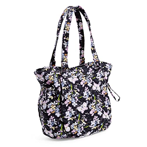 Vera Bradley Women's Cotton Glenna Satchel Purse, Bloom Boom Navy - Recycled Cotton, One Size