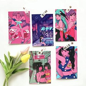 JHTPSLR Wall Collage Kit Aesthetic Pictures Pink Room Decor Y2K Posters for Teen Girls Kawaii Room Decor Japanese Anime Sweet Girls Printed Photos Decorative Postcards Wall Art Decor (32pcs)