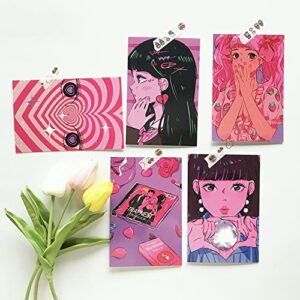 JHTPSLR Wall Collage Kit Aesthetic Pictures Pink Room Decor Y2K Posters for Teen Girls Kawaii Room Decor Japanese Anime Sweet Girls Printed Photos Decorative Postcards Wall Art Decor (32pcs)