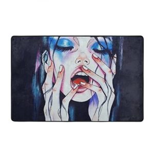 sweet tang bedroom living room kitchen big size area rug home art – goth gotik gothic melancholy women girl art floor pad rugs fast dry bathroom rug mat yoga mat throw rugs carpet 60 x 39 inch