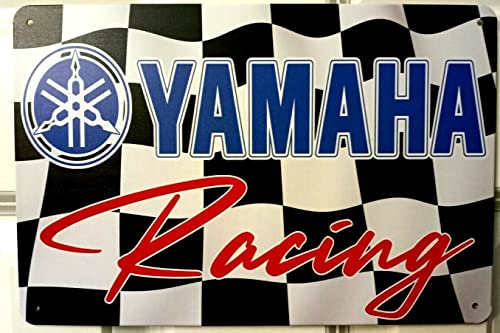 Bayyon Tin Sign Yamaha Racing Motorcycles Metal Sign For Man Cave Décor New 8X12Inch