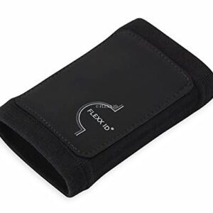 FLEXX ID TREKK Voyager RFID Blocking Water Resistant Wearable Wallet - Comfortable, Convenient & Secure Armband Wallet with Zipper Pocket (Black)