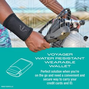 FLEXX ID TREKK Voyager RFID Blocking Water Resistant Wearable Wallet - Comfortable, Convenient & Secure Armband Wallet with Zipper Pocket (Black)