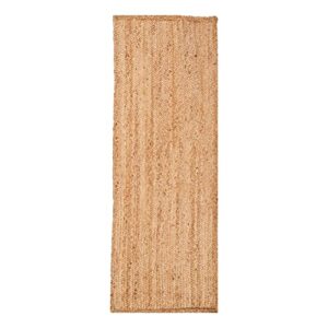 homemonde braided 2 x 8 feet jute rugs hand woven doorway runner rug for bedroom, indoor