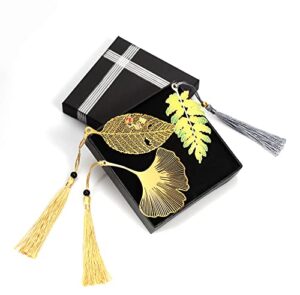 tueascallk metal leaf tassel bookmarks – as the best gift