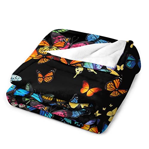 Butterfly Blanket Beautiful Butterfly Throw Blanket Ultra Soft Blankets Lightweight Cozy for Bed Couch Sofa 50"x40"