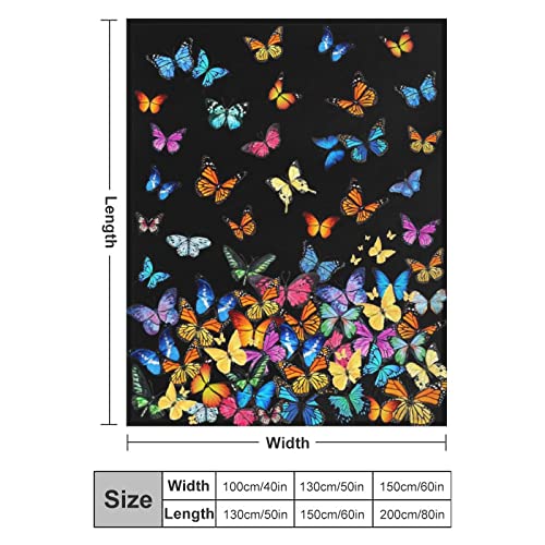 Butterfly Blanket Beautiful Butterfly Throw Blanket Ultra Soft Blankets Lightweight Cozy for Bed Couch Sofa 50"x40"