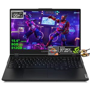 lenovo legion 5 15 gaming laptop 15.6″ fhd ips 120hz (anti-glare, freesync) amd hexa-core ryzen 5 5600h (beats i5-11300h) 8gb ram 512gb ssd geforce rtx 3050 ti 4gb usb-c backlit win11 + hdmi cable