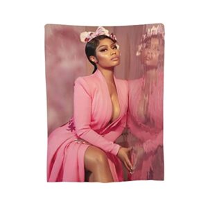 Wjikan Nicki Rapper Minaj Super Soft Micro Fleece Blanket Home Decoration Warm Flannel Blanket 60*50inch, Black