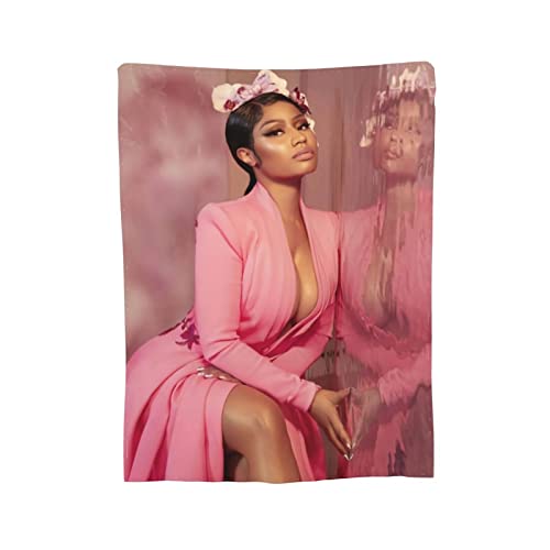 Wjikan Nicki Rapper Minaj Super Soft Micro Fleece Blanket Home Decoration Warm Flannel Blanket 60*50inch, Black