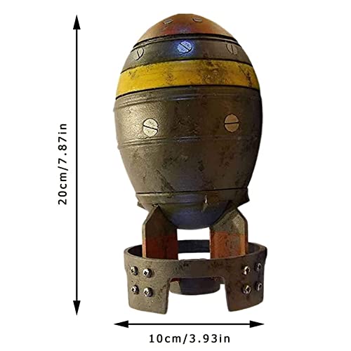 Zteng 7.9 Inch Mini Nuke Bomb Storage Box, Creative Resin Handmade Crafts,3D Mini Retro Model Rocket Resin Storage Bin, Key Storage Decor Small Box for Desktop Home Decor (7.9in)