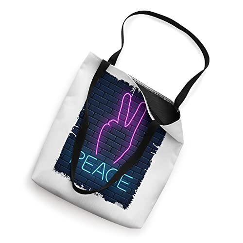 90s Peace Love Hand Sign Peace Tote Bag