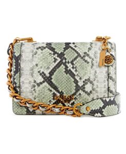 guess abey crossbody flap, sage python