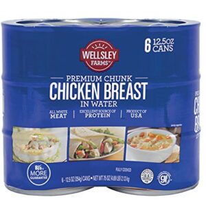 Wellsley Farms White Premium Chunk Chicken Breast in Water, 12.5 Ounce, 6 Count