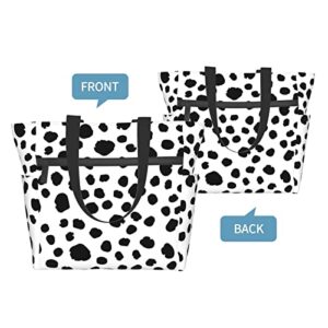 suzpngi Black Dot Casual Tote Bag Multi-functional Shoulder Bag for Gym Work Travel Shopping