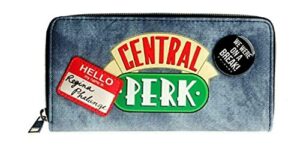 classic series friends coffee shop logo zip around clutch wallet