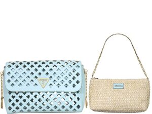 guess aqua crossbody flap, turq