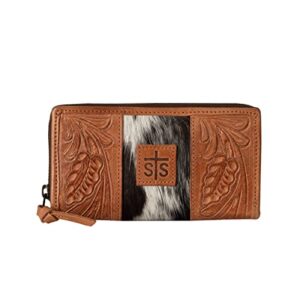 sts ranchwear women’s western style full grain leather yipee kiyay collection ladies bifold wallet