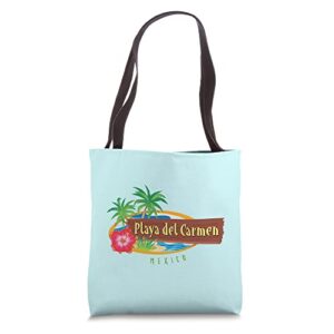 playa del carmen vintage mid-century design tote bag