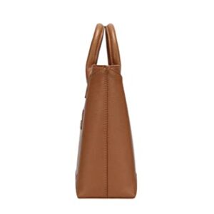 Daisy Rose Tote Shoulder Bag with Front Zipper - PU Vegan Leather - BROWN