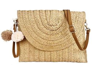 straw bag straw shoulder bag summer straw clutch bags crossbody bags for women