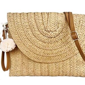 Straw Bag Straw Shoulder Bag Summer Straw Clutch Bags Crossbody Bags for Women