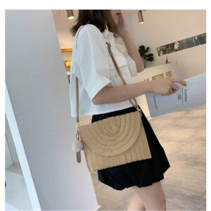 Straw Bag Straw Shoulder Bag Summer Straw Clutch Bags Crossbody Bags for Women